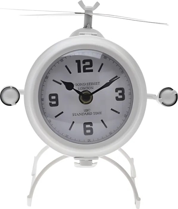 Stolní hodiny Helikoptéra – bílá 21 × 22 × 21 cm