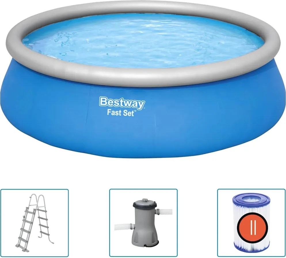 Bestway Nafukovací bazén Fast Set s příslušenstvím kulatý 457 x 122 cm