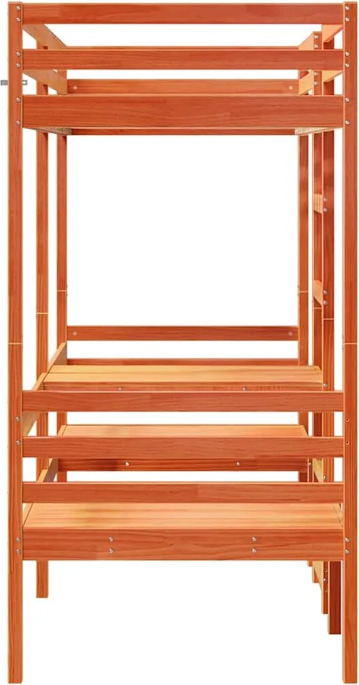 Patrová postel se stolem a židlemi voskově hnědá 80x200 cm 3308558