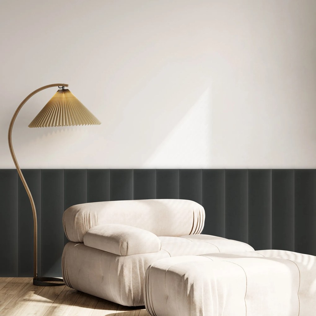 Sametový čalouněný panel - Obdélník - 60x15cm Farba: Grafit