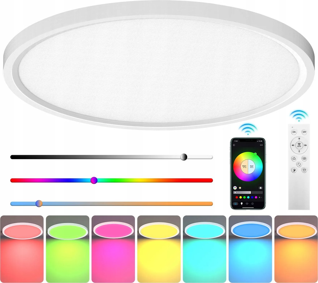 Stropní Svítidlo Rgb S Wifi Led 30W S Dálkovým Ovládáním, Aplikace App Smart
