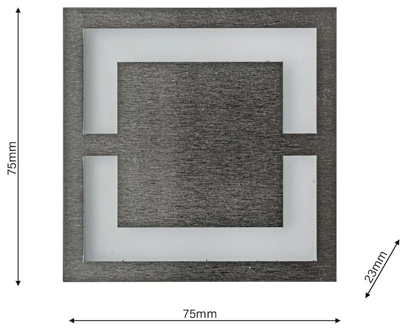 Schodišťové LED svítidlo Quadro, 1x LED 0,6w, 3000k, s
