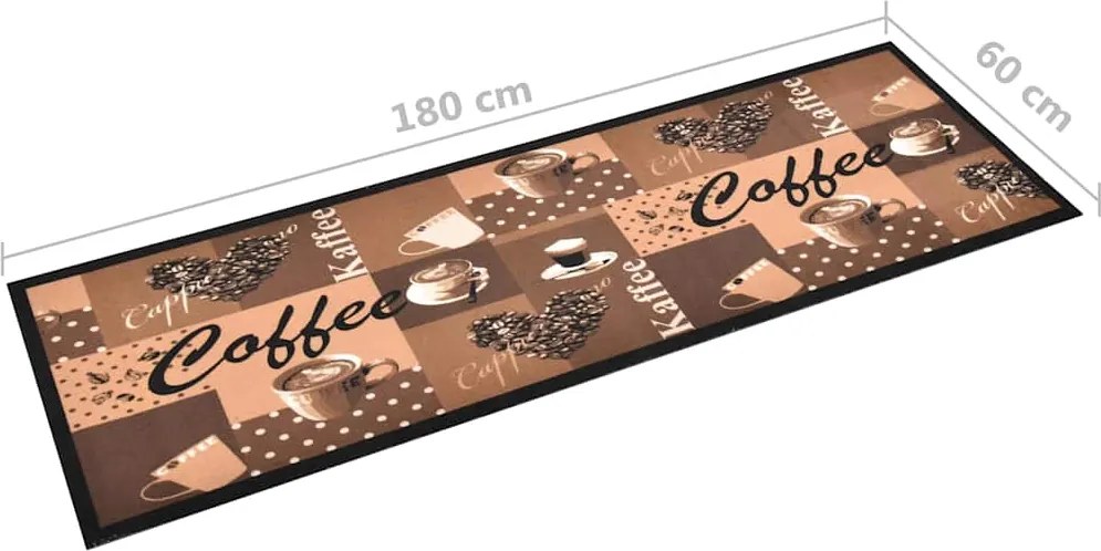 Kuchyňský koberec pratelný Coffee hnědý 60 x 180 cm 315971