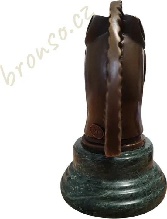 Art Deco hlava koně – signovaná a číslovaná bronzová socha