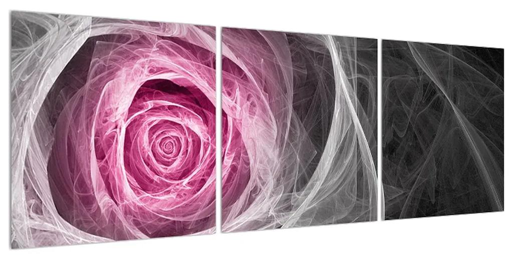 Abstraktní obraz růže (120x40 cm)