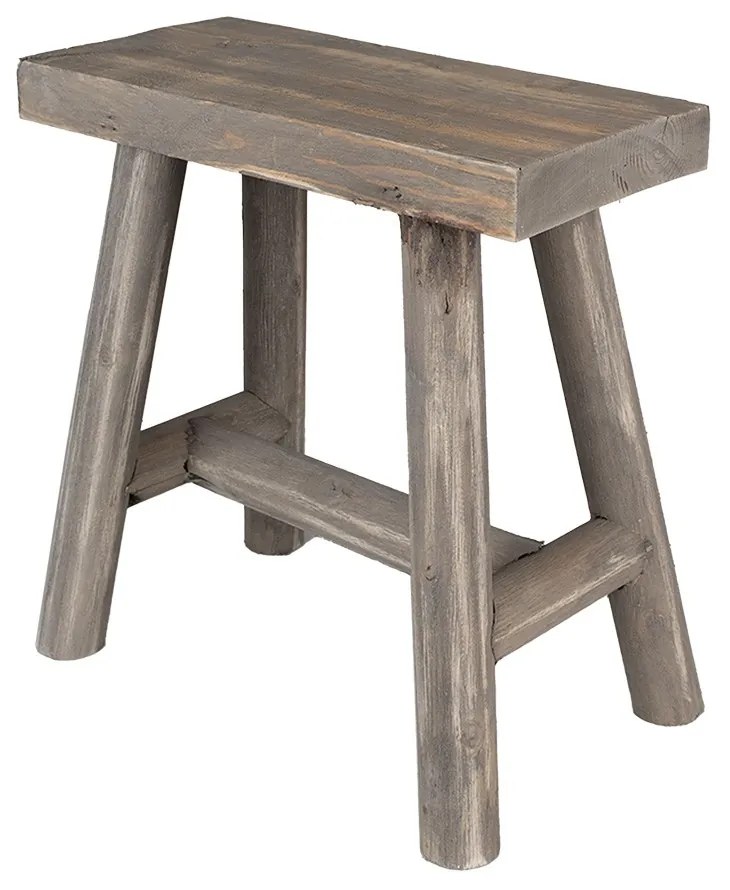 Hnědý antik dřevěný stolek na květiny - 38*18*38 cm