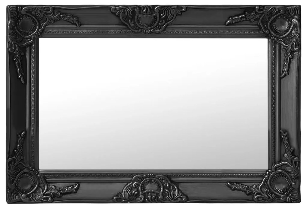 Nástěnné zrcadlo barokní styl 60 x 40 cm černé 320331