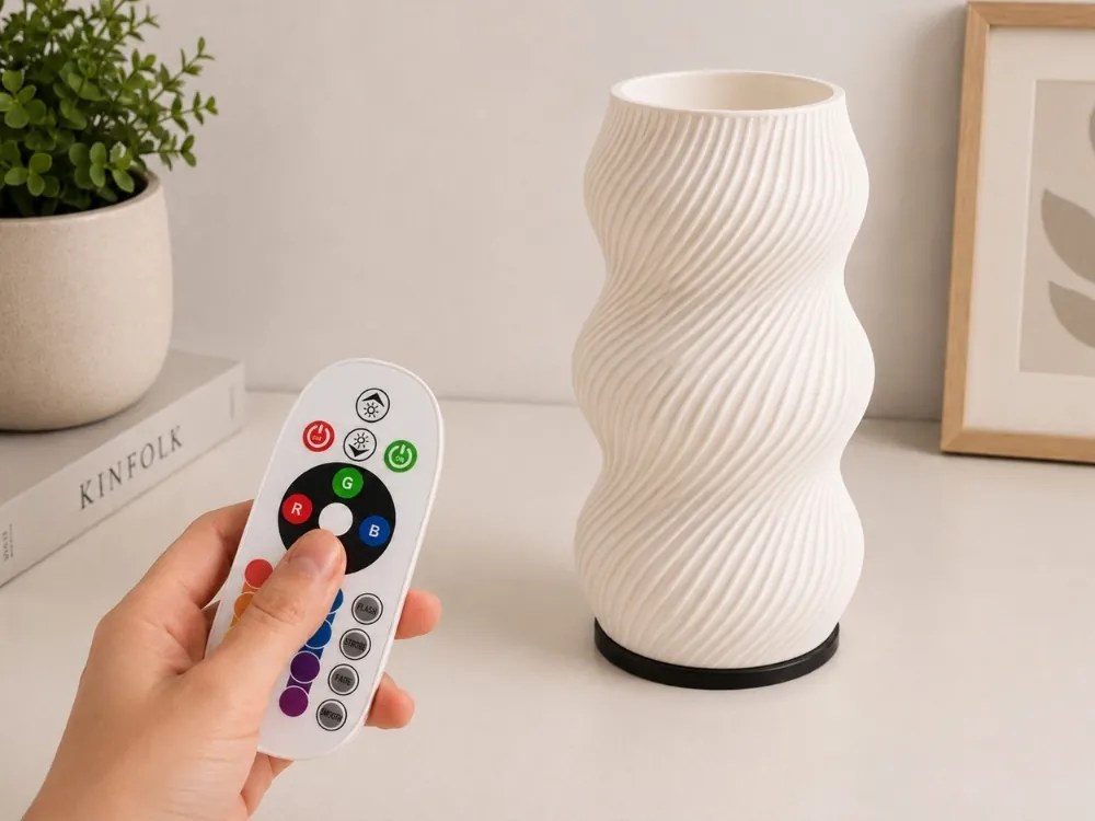 Verk Group Stolní lampy s vázou na květiny, dekorativní 2v1, led rgb, s dálkovým ovládáním