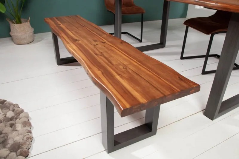 Deflee stolová lavice GENESIS 180-CM masiv akácie LVC36761masivní akáciové dřevo olejované, ocelová základna  180 cm x 50 cm x 40 cm