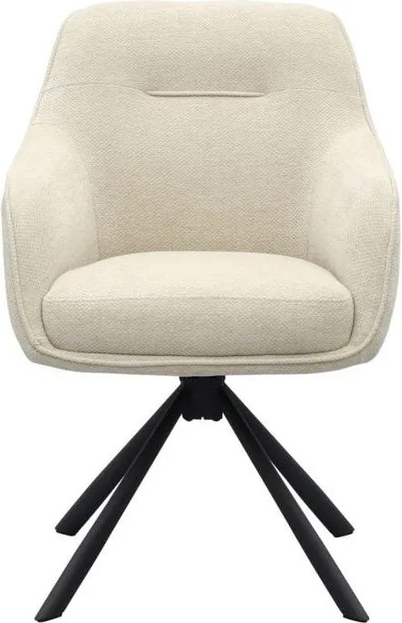 Krémové čalouněné jídelní křeslo s područkami Avola – Unique Furniture