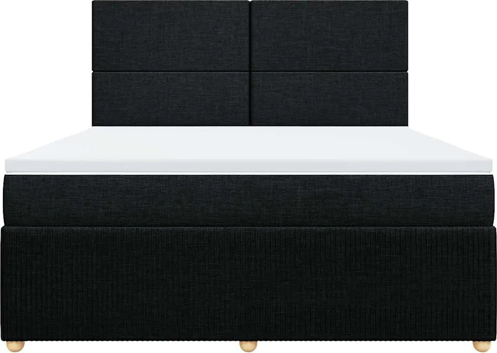 Box spring postel s matrací černá 180x200 cm textil 3294430