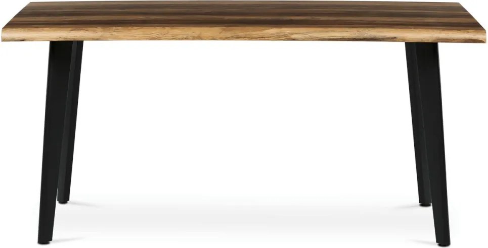 Stůl jídelní, MDF deska, kov, dekor staré dřevo, černý lak (160 x 90) cm