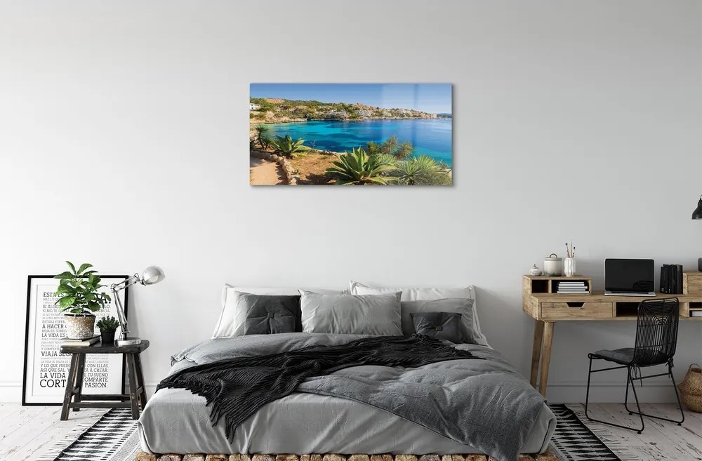 Obraz na skle Španělsko pobřeží moře město 100x50 cm