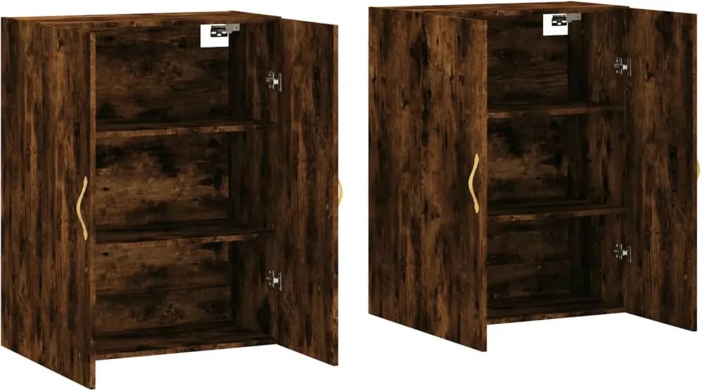 Nástěnné skříňky 2 ks kouřový dub 69,5 x 34 x 90 cm 3195608