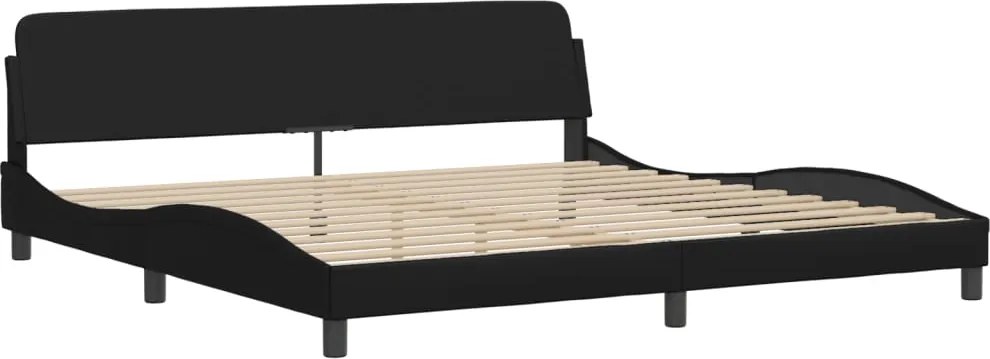 Postel Viana s matrací černá 200 x 200 cm umělá kůže 3208817