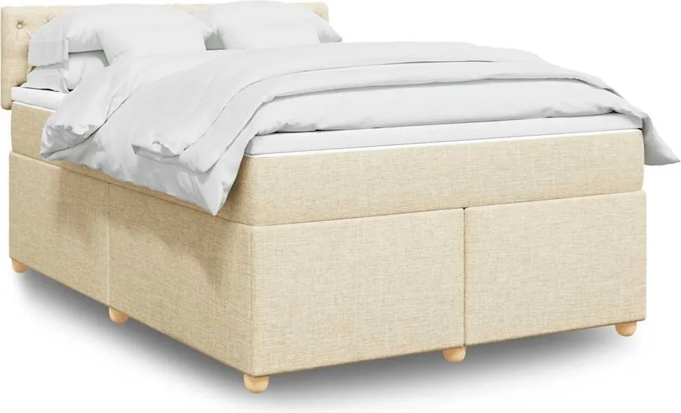 Box spring postel s matrací krémová 140x190 cm textil 3286687