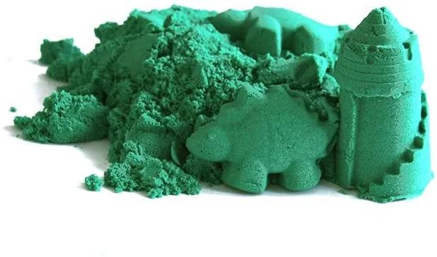 Kinetický písek - zelený - 2kg + formičky zdarma