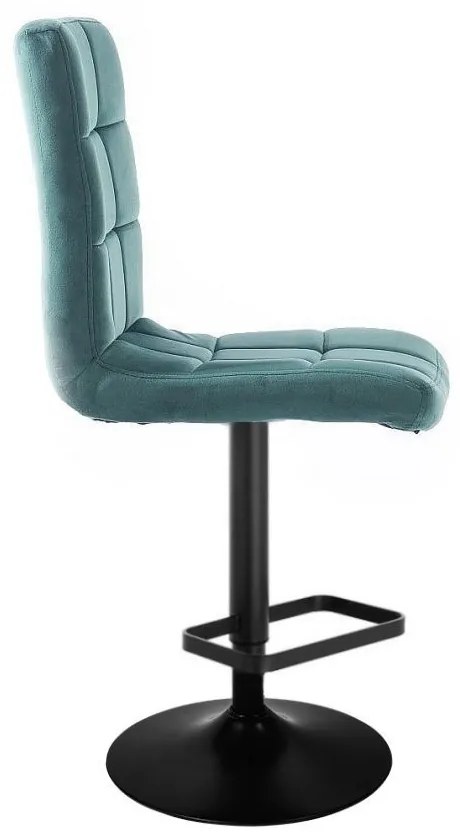 LuxuryForm DESIGN Barová židle TOLEDO VELUR na černé kulaté podstavě - zelená