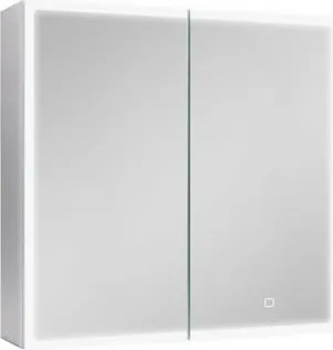 Zrcadlová skříňka s osvětlením SAT 60x60 cm kov hliník SATZGALED6060AL