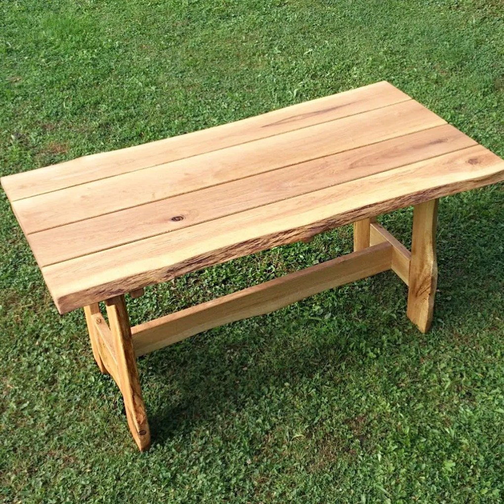 KULHÁNEK Rustikální stůl dubový Odstín nátěru: lazura - teak, Velikost desky: 150x80 cm