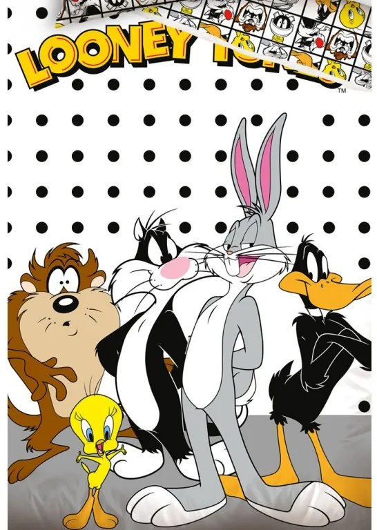 Carbotex Bavlněné povlečení Kamarádi z Looney Tunes 140x200 + 70x90 cm