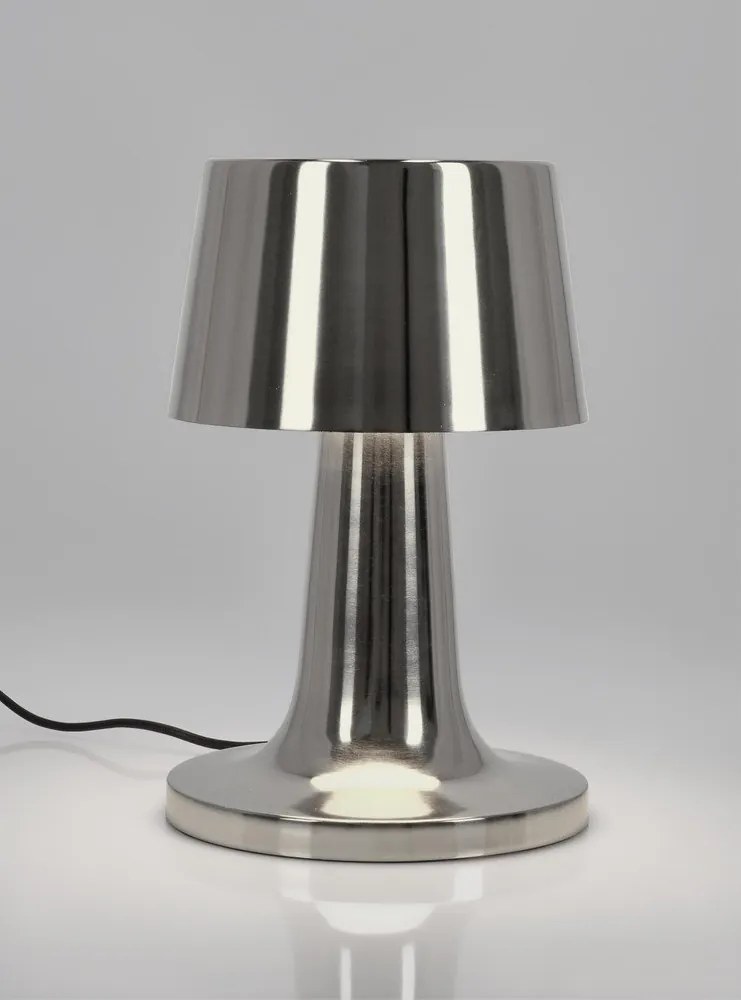 Kovová LED stolní lampa ve stříbrné barvě s kovovým stínidlem (výška 51 cm) Turner – Bizzotto
