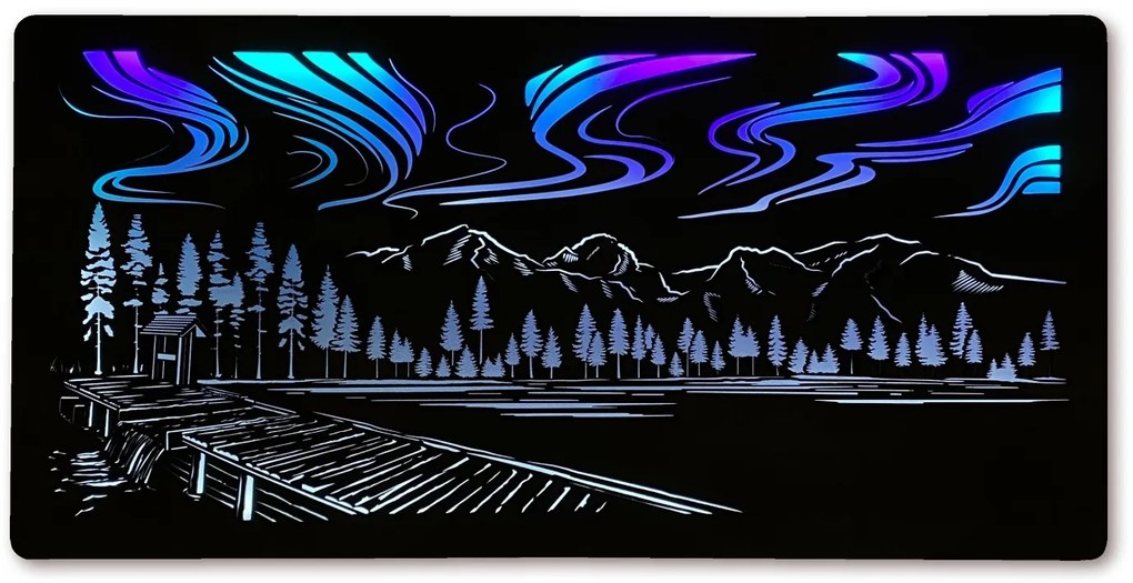 Li-Go "Polární záře" světelný RGBW obraz 120x60cm provedení povrchu: bílá