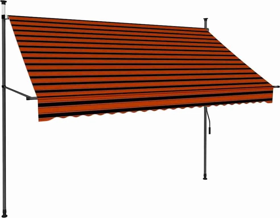 vidaXL Ručně zatahovací markýza s LED světlem 250 cm bílo [145865] Barva: Žluto-bílá