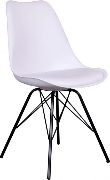 Jídelní židle Nordic Living Marcus, bílá/černá