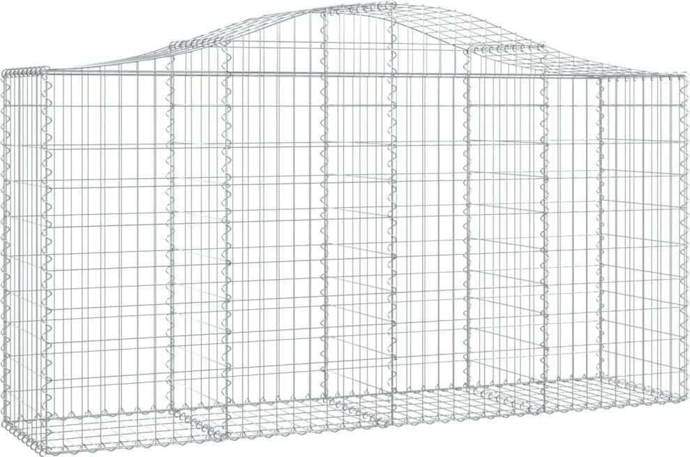 Klenuté gabionové koše 15ks 200x50x100/120cm pozinkované železo 3145653