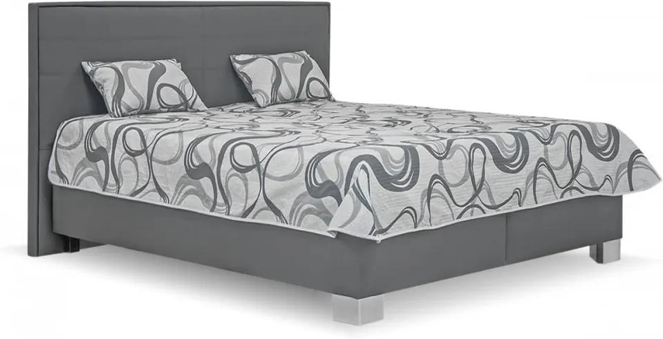 Čalouněná postel s úložným prostorem Grand, 160x200, šedá BLANÁŘ