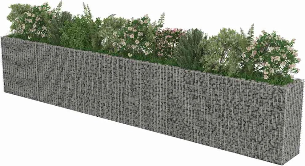Gabionový vyvýšený záhon pozinkovaná ocel 540 x 50 x 100 cm 143566