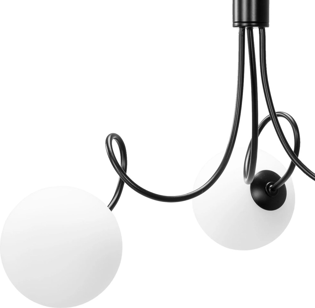Toolight Toolight, stropní lampa skleněné koule 3xG9 APP1154-3CP, černá, OSW-14012