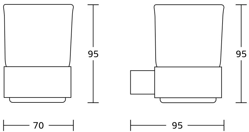 Mexen Adox, nástěnná sklenice na kartáčky, chromová, 7018238-00