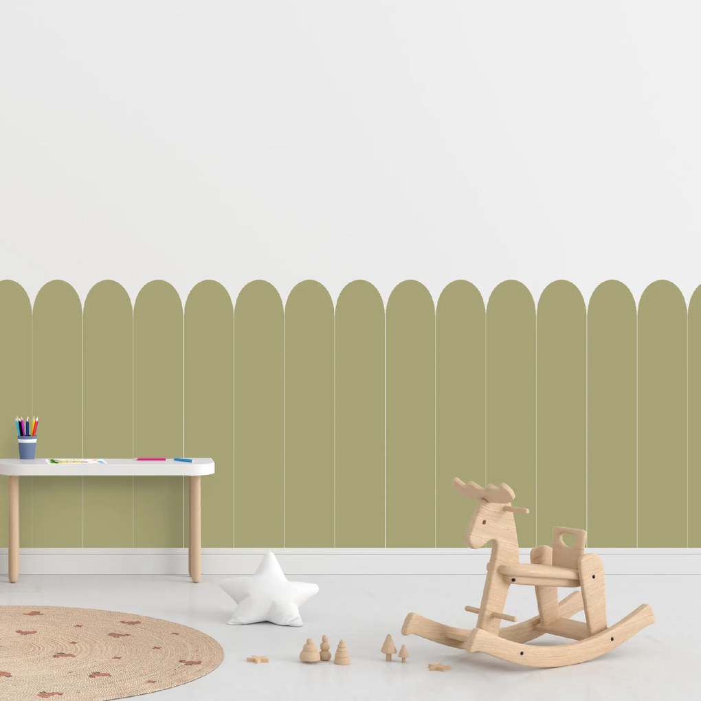 PIPPER. Textilní samolepící tapeta - Oblouk - Khaki barva Barva: Bledá, Velikost: 100cm