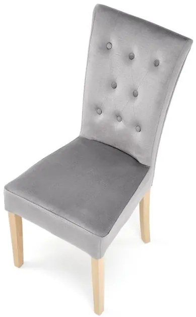 Jídelní čalouněná židle VERMONT - masiv, látka, šedá