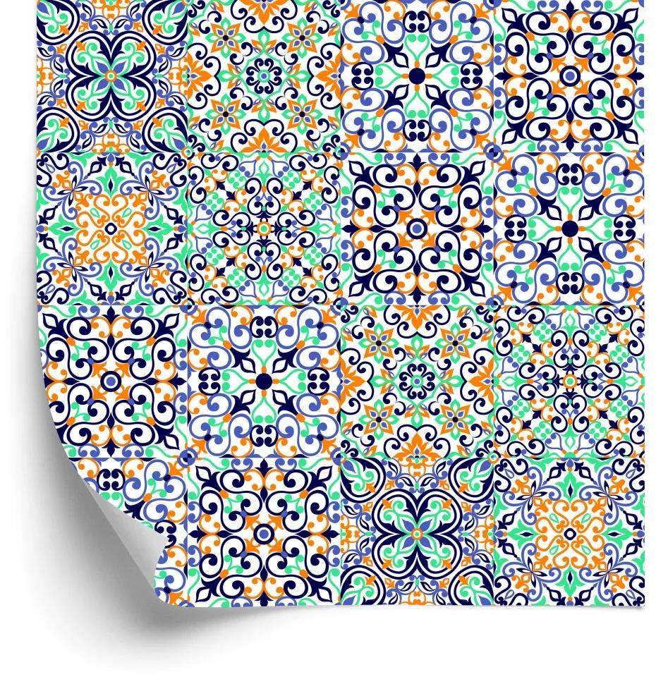 Tapeta Na Zeď Pro Kuchyň Jídelna Barevné Vzory Mozaiky Vliesová tapeta 53x1000