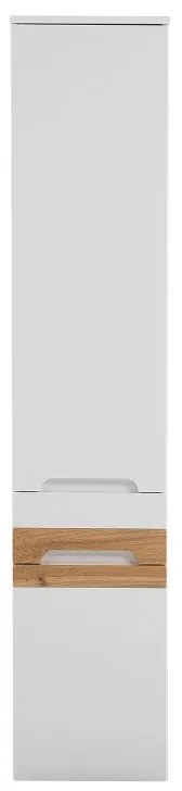 Koupelnová závěsná skříňka vysoká Galaxy 800 2D/1S alpská bílá/dub votan