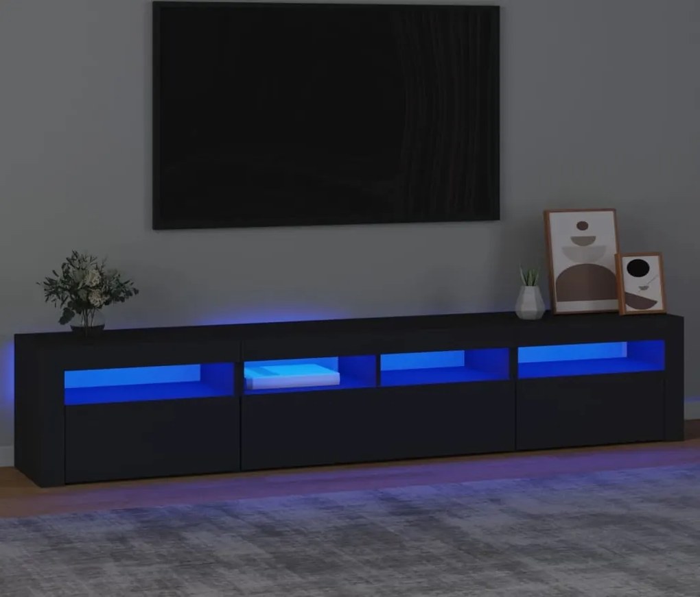 vidaXL TV skříňka s LED osvětlením 210 x 35 x 40 cm [3152735] Barva: Černá