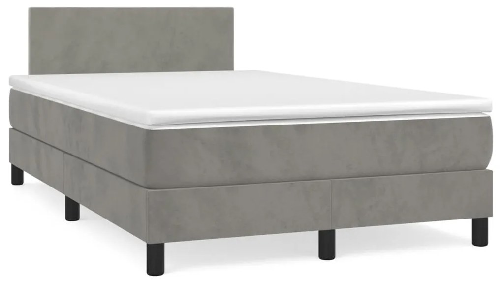 Box spring postel s matrací světle šedá 120x190 cm samet 3269825