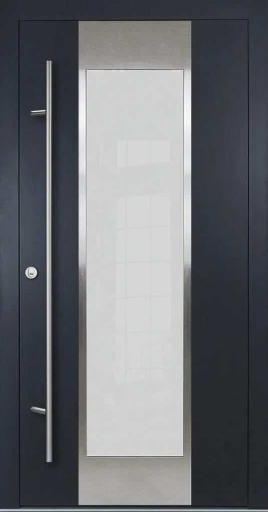 FM Turen - Feldmann & Mayer Vchodové dveře s ocelovým opláštěním FM Turen model DS08 Orientace dveří: Levé, otevírání dovnitř, Dekor: Antracit, Standardní rozměr dveří včetně rámu: 98 cm x 208 cm - vnější rozměr rámu