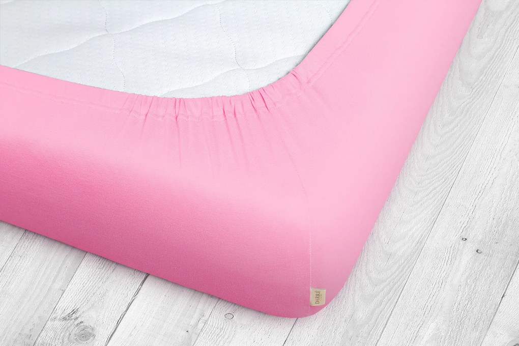 Jersey prostěradlo světle růžové na výšku matrace do 20 cm Velikost: 180 x 200