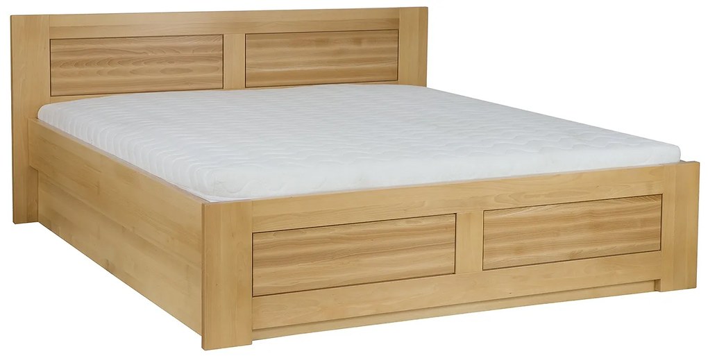 Drewmax LK112 BOX 160x200 cm dřevěná postel masiv buk dvojlůžko