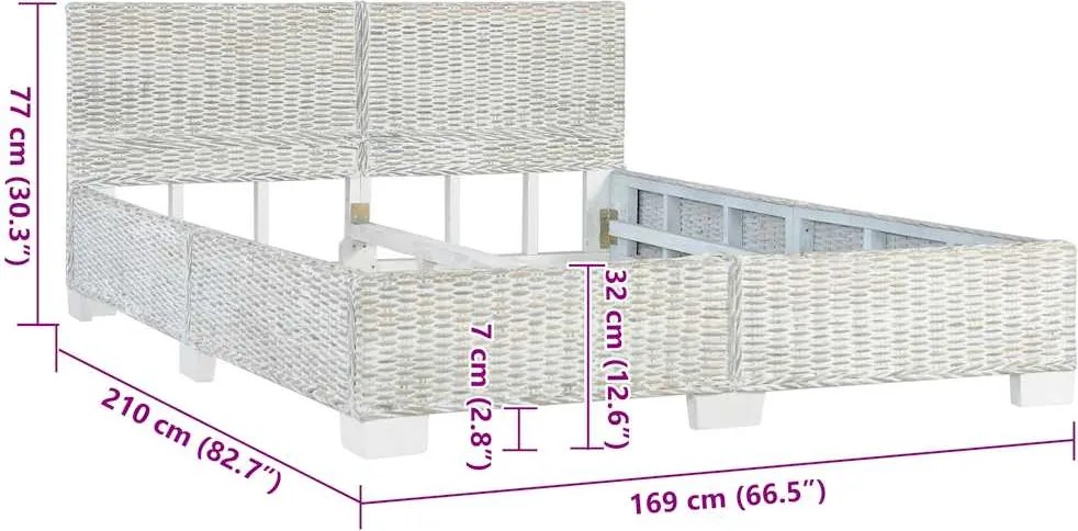 Rám postele šedý přírodní ratan 160 x 200 cm 283092