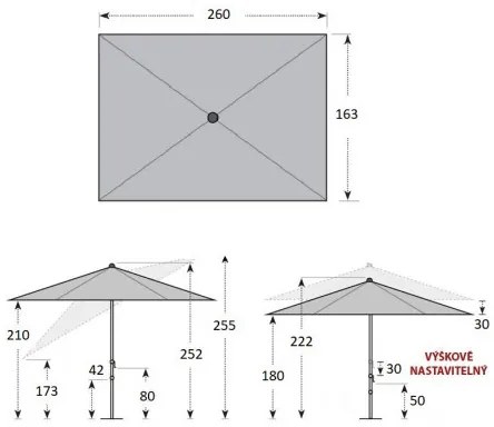 Zahradní slunečník Knirps KNIRPS Automatic 260 x 165 cm - bílý