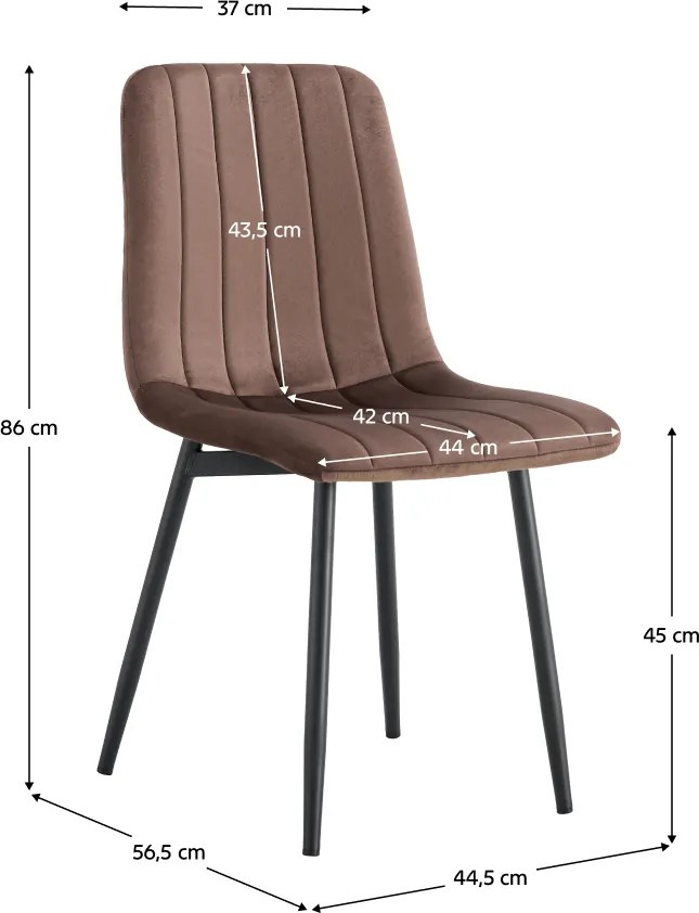 Tempo Kondela Židle, hnědá Velvet látka/černá, RAMITA TYP 1