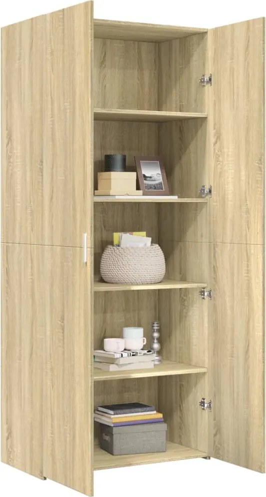Skříň highboard dub sonoma 80 x 42,5 x 185 cm kompozitní dřevo 3281436