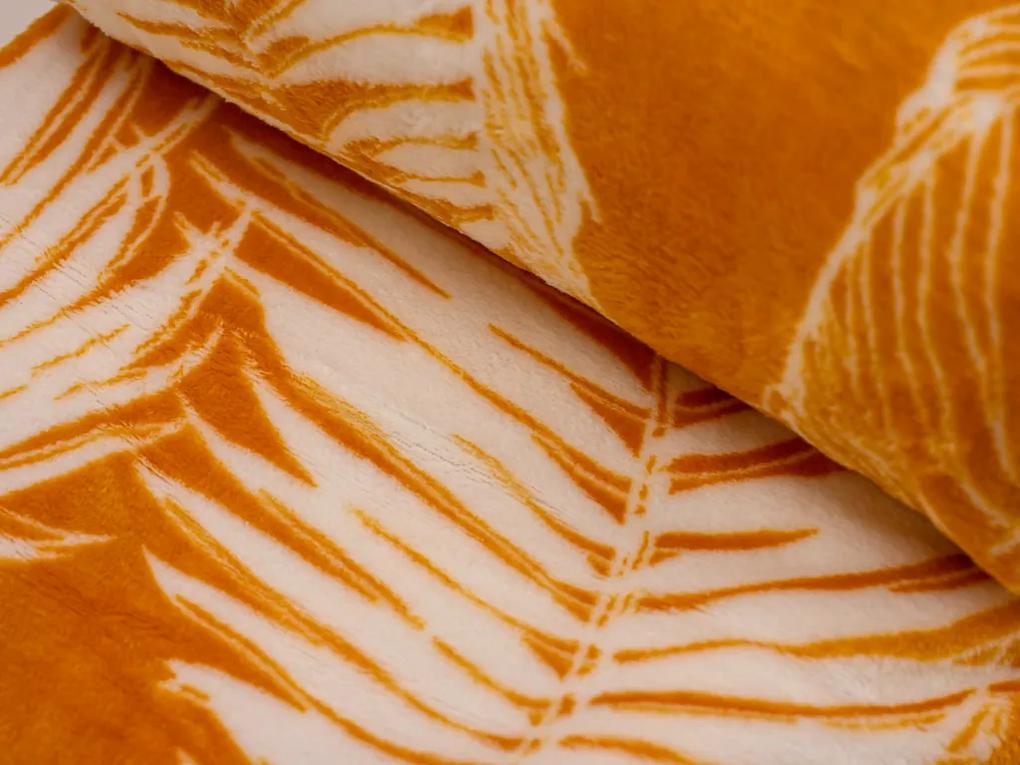 Oranžová mikroplyšová deka FIEN, 150x200 cm