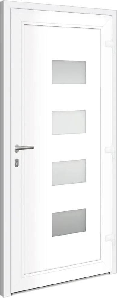 vidaXL Vchodové dveře bílé 100 x 210 cm hliník a PVC [3157063]