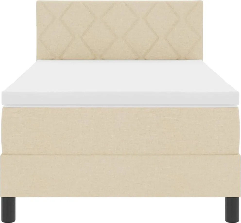 Postel s boxspringem s čelo Krémová 100 x 200 cm textil 3338746